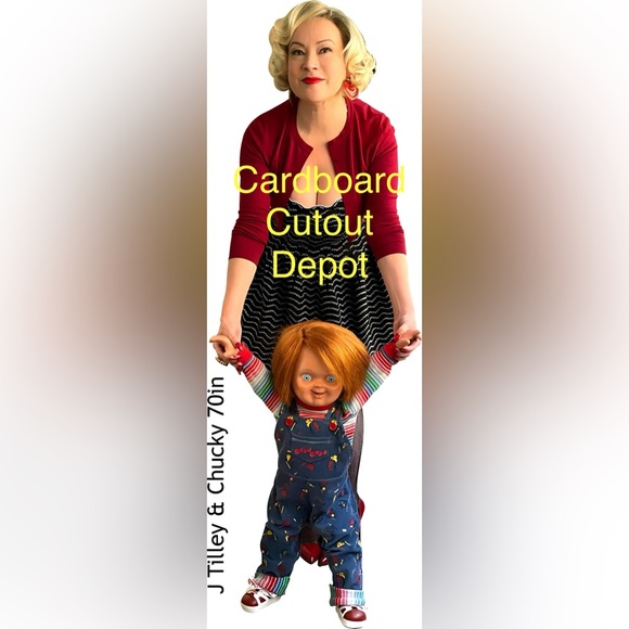Party Supplies | Jennifer Tilly With Chucky Doll Life Sized Cardboard ...